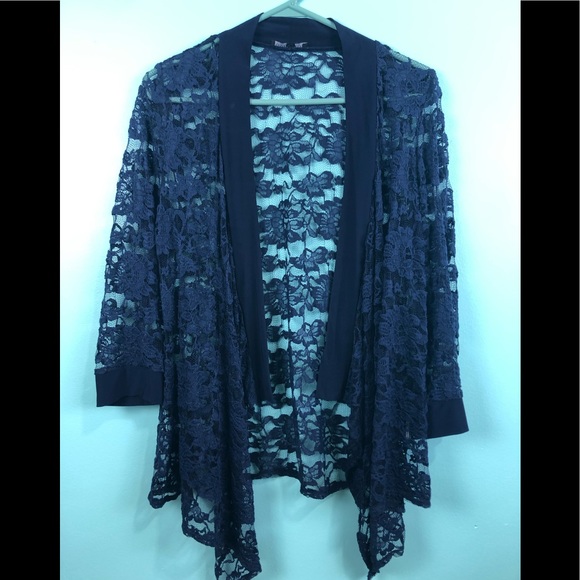 Covington | Sweaters | Navy Blue Lace Cardigan | Poshmark
